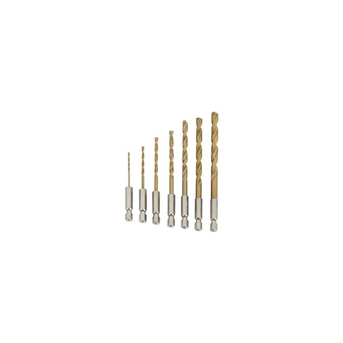 ROK 7 PC Hex Shank Titanium Drill Bit Set