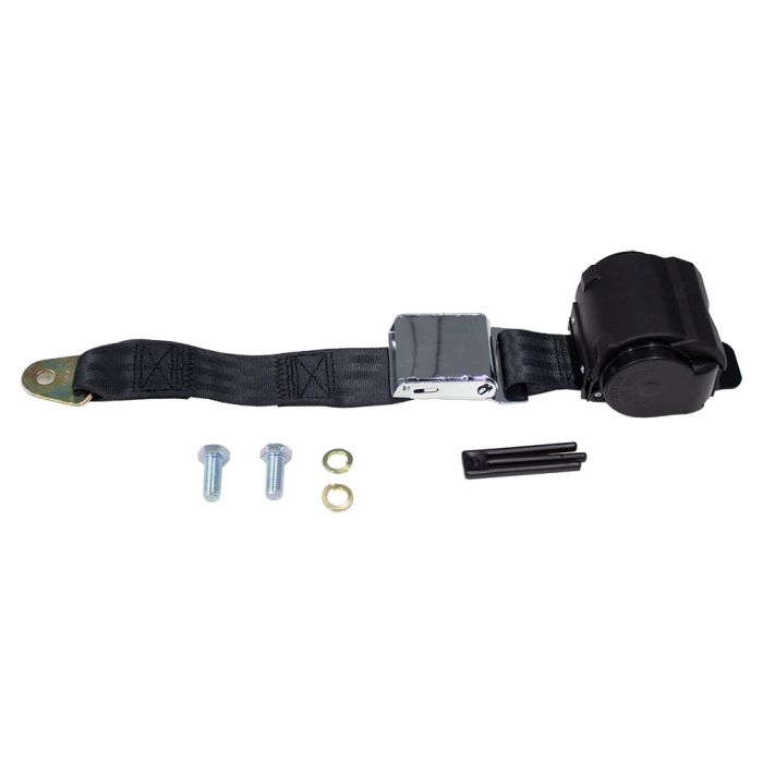 2-Point Black Retractable Airplane Seatbelt