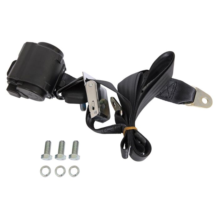 3-Point Black Retractable Airplane Seatbelt