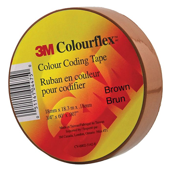 3M Colourflex Electrical Tape - 3/4" x 60' - Brown