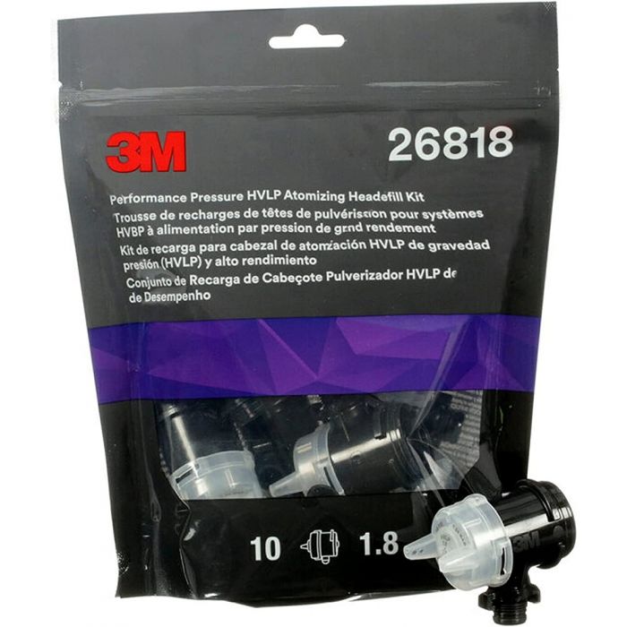 3M Performance Pressure HVLP Atomizing Head Refill Kit, Clear (10pk)