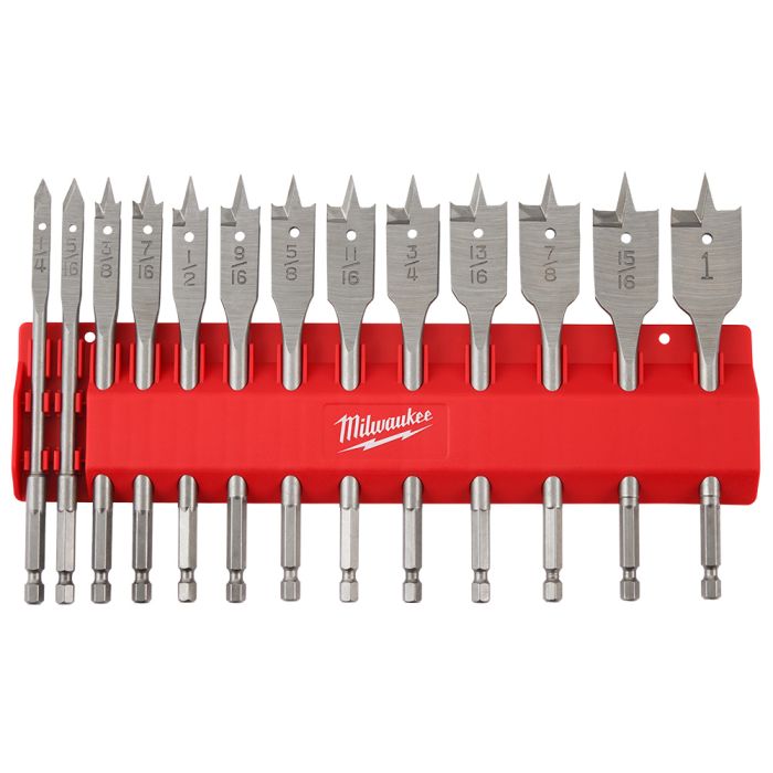 Milwaukee 13 Piece Flat Boring Bit Set