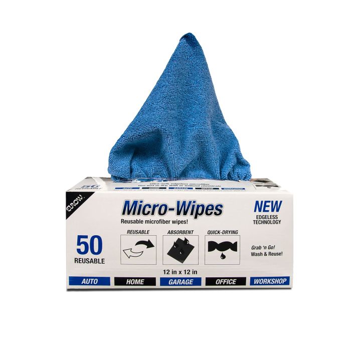 Eurow Reusable Microfiber Wipes, 12x12" White - 50pk