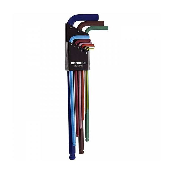 Bondhus 9pc ColorGuard Ball End Hex Key Set - Metric - Extra Long
