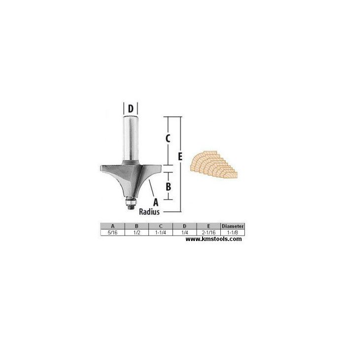 Dimar 1/8" Radius Beading Router Bit
