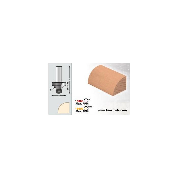 Dimar 1/4" Radius Round Over Router Bit