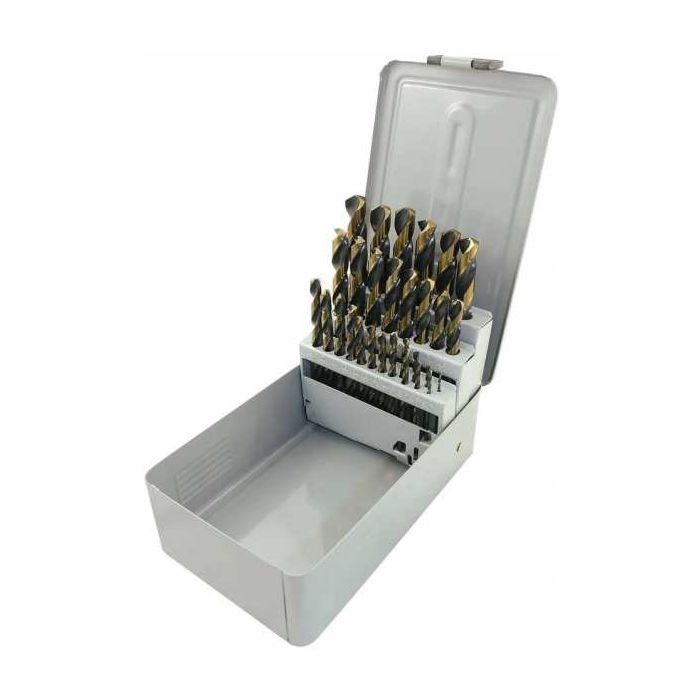 Jet Jobber Length Black and Gold Drill Bit Set - 29pc