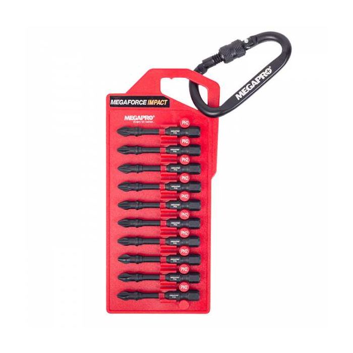 MegaPro 10pc #2 Philllips Impact Bit Set
