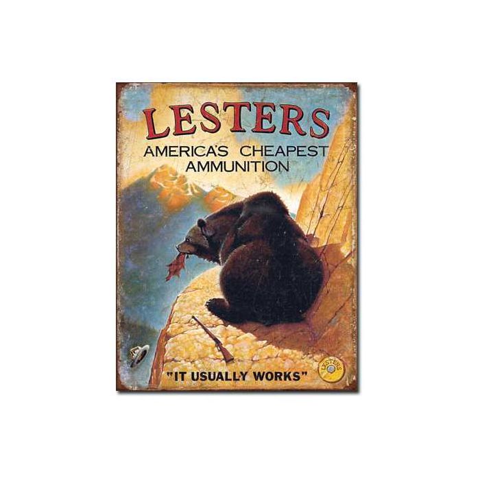 Lester's Ammo Tin Signs
