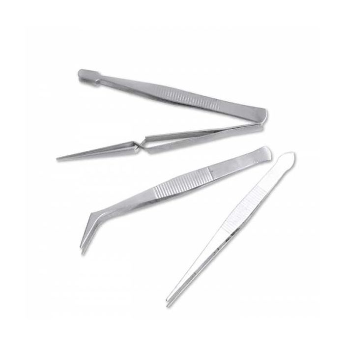 Tactix 4pc Stainless Steel Tweezer Set