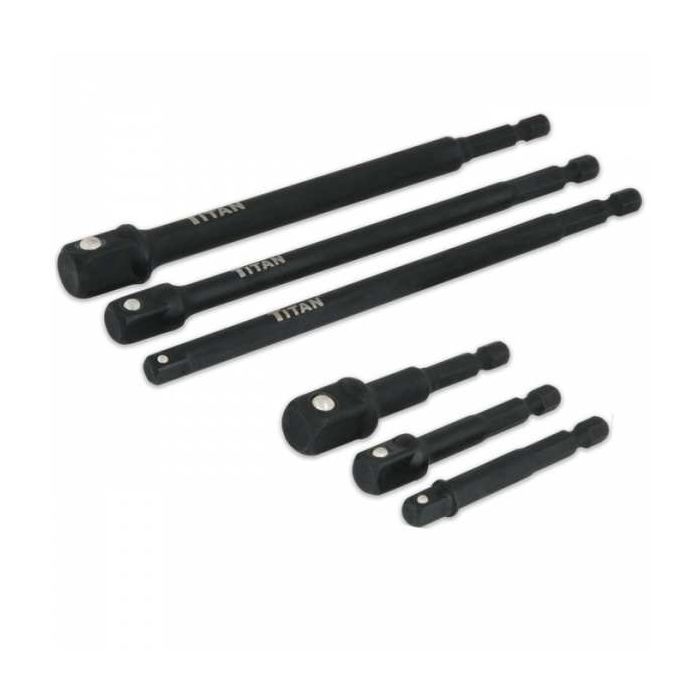 Titan 6pc 1/4" Hex to Square Drive Socket Adapter Set