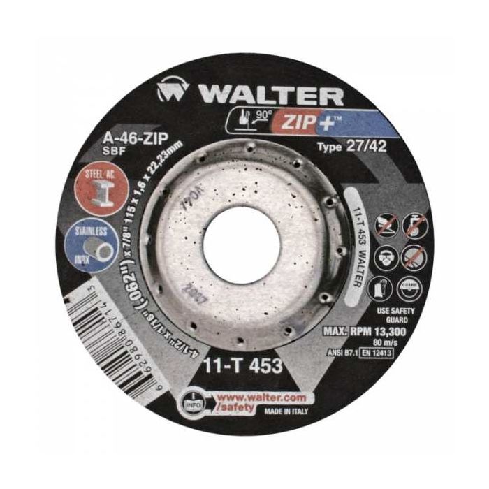 Walter ZIP+ XTRA 4-1/2" Cut-Off Wheel - Depressed Centre