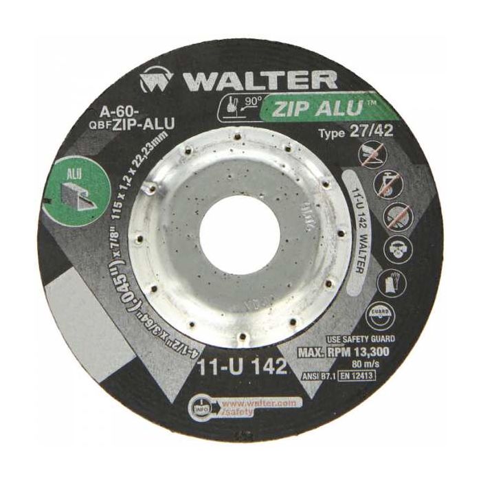 Walter ZIP ALU 4-1/2" Cut-Off Wheel - Depressed Centre