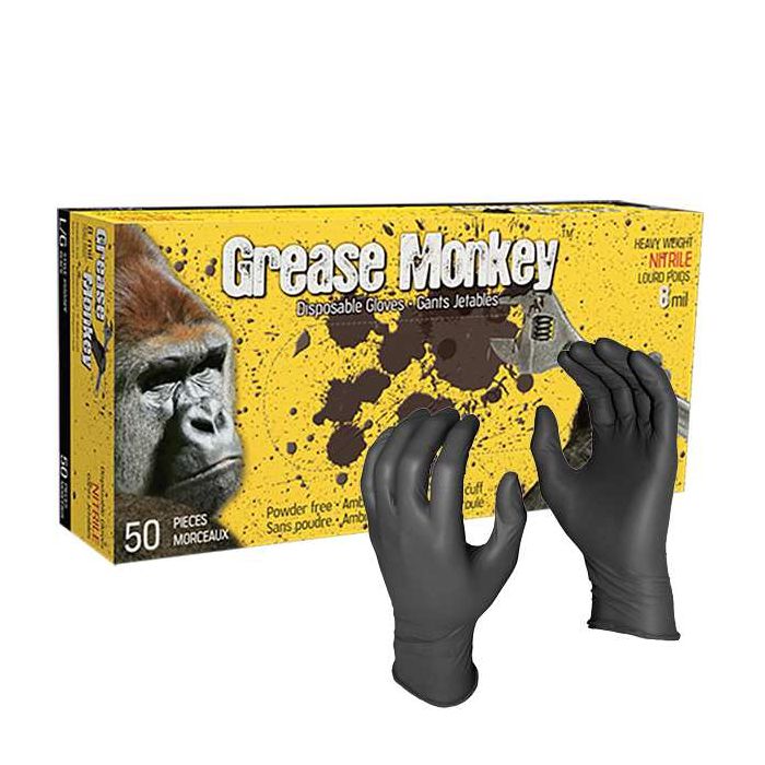 Watson Grease Monkey Powder-Free 8mil Black Nitrile Gloves (50pk) (L)