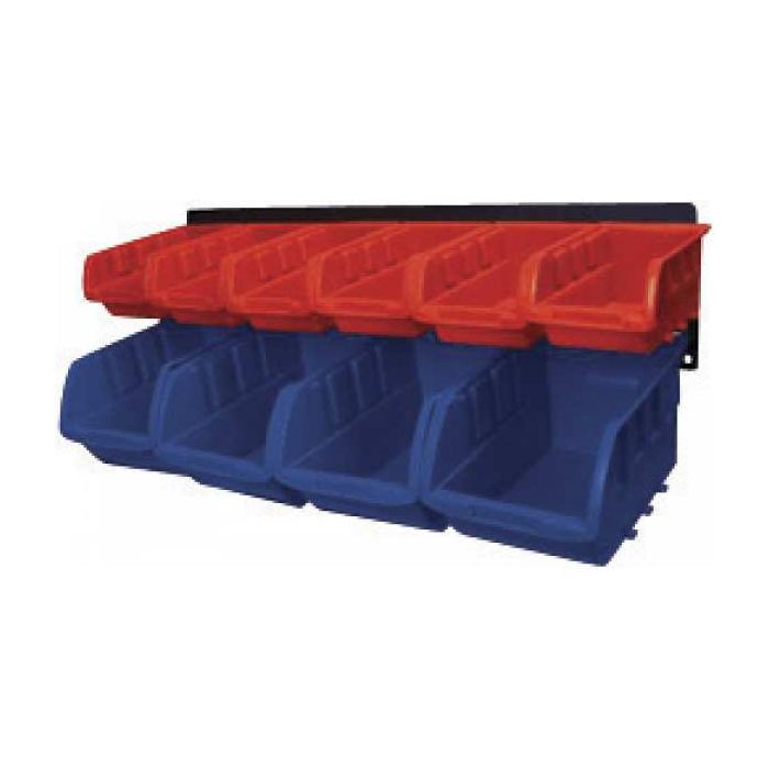 Performance Tool 10 pc Storage Bins with Wall-Mount Rack