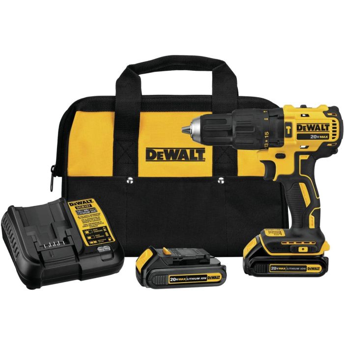 DeWalt 20V MAX Cordless Hammer Drill Kit with 2 Batteries and Charger