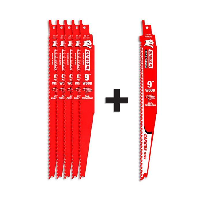 Freud Recip Blade 9” 4/6 TPI 5 PK + 1 Free Blade