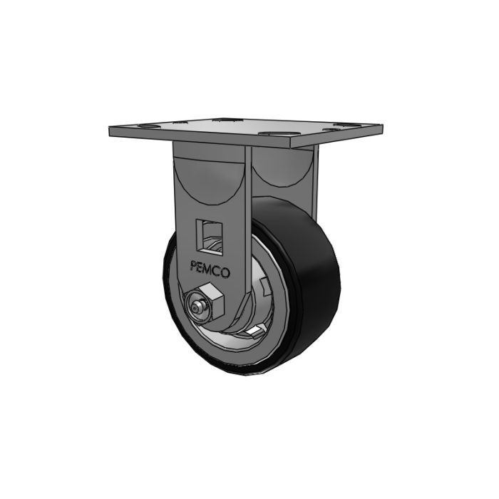 Pemco Casters E-line rigid 4"x2" Polykat Heavy Duty Polyurethane Wheel 4"x4.5" plate caster