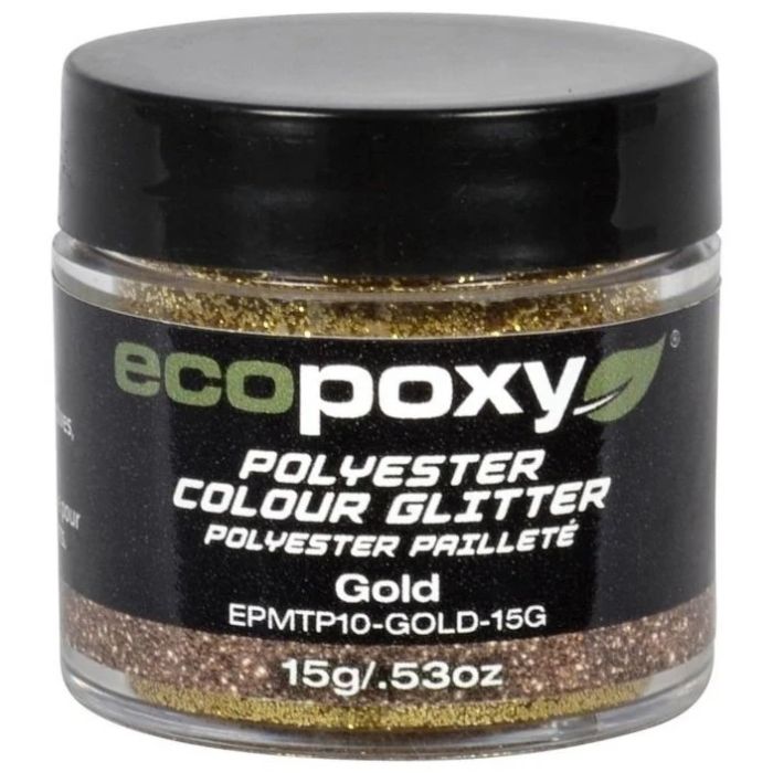 EcoPoxy Polyester Color Glitters - Gold 15g Glitter for Adding to Epoxy ...