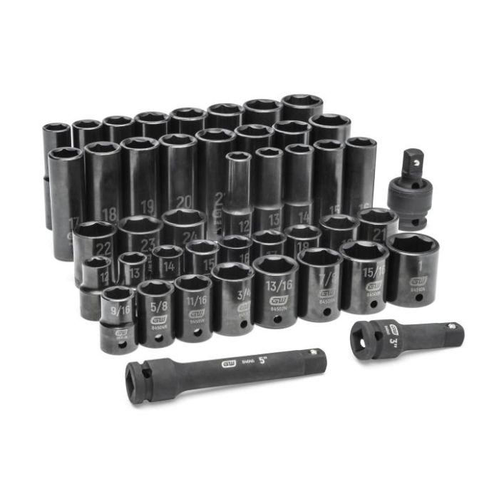 GearWrench 44 Piece 1/2" Drive 6 Point Standard/Deep SAE/Metric Impact Socket Set