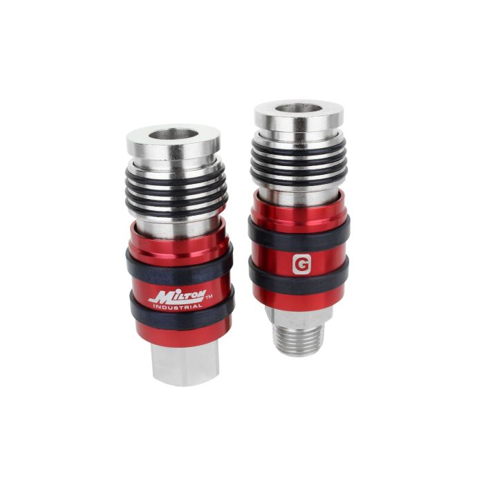 Milton G-Style Exhaust Industrial Coupler, 1/2" NPT x 1/2" Body Flow- Male