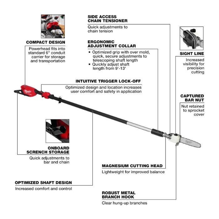 Milwaukee M18 FUEL Telescoping Pole Saw Tool Only