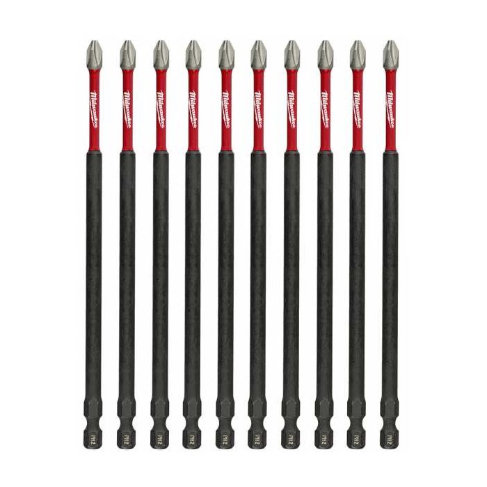 Milwaukee 6 in. Phillips #2 SHOCKWAVE Impact Power Bits - 10 Pack
