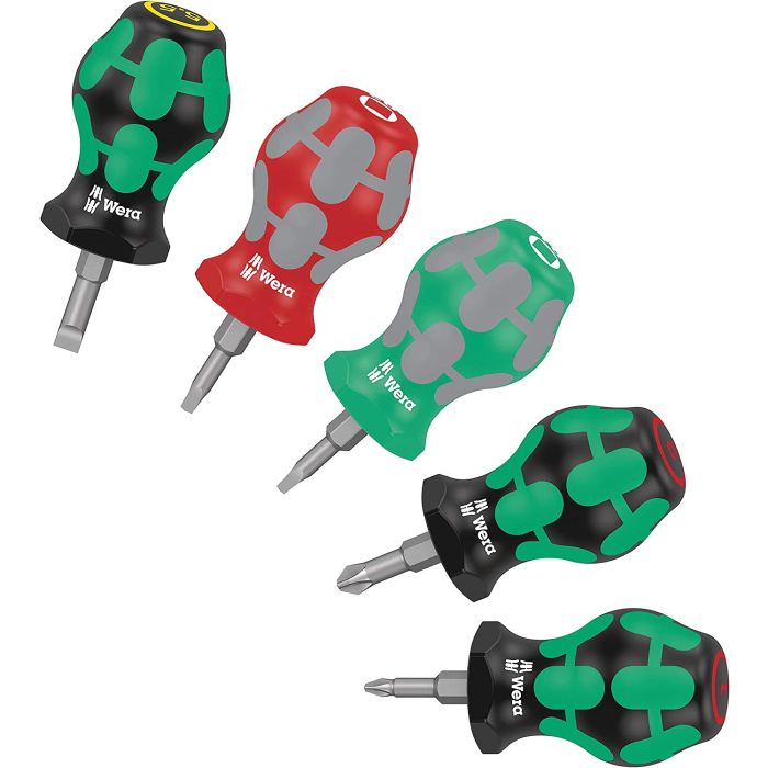 Wera Stubby Set 5pc Phillips Slotted Square