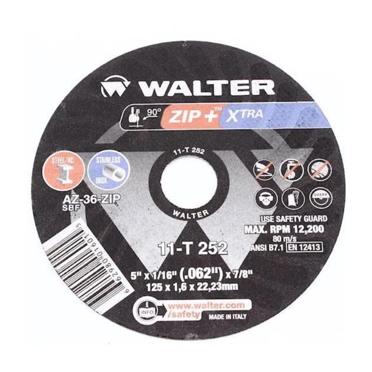 Walter 11T252 ZIP+ XTRA Cut-Off Wheel 5″ x 1/16″ x 7/8″