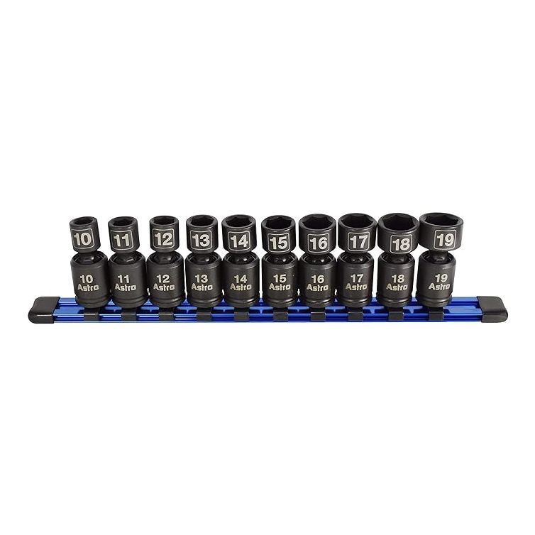 Astro Pneumatic 10-Piece 3/8" Drive Nano Pinless Universal Impact ...
