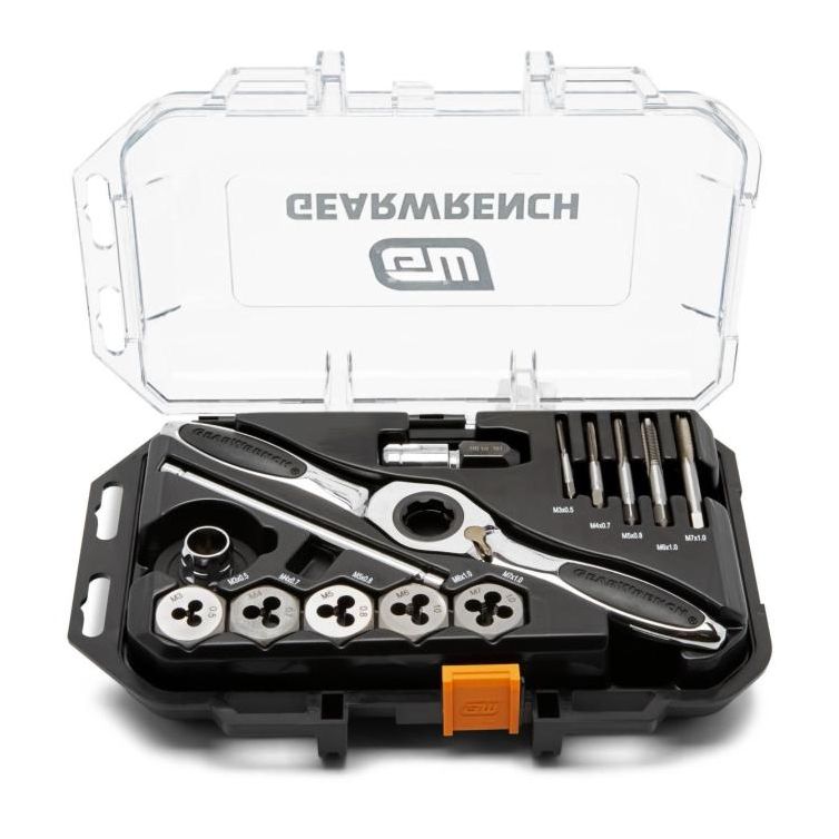 Gearwrench 82815 Metric Ratcheting Tap & Die Set - Metric - 15 Pieces
