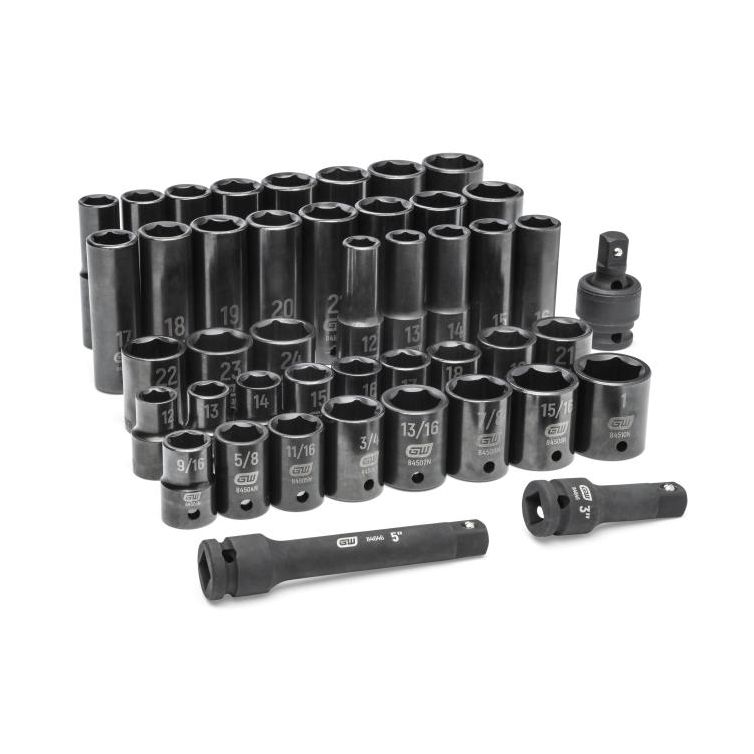 GearWrench 44 Piece 1/2" Drive 6 Point Standard/Deep SAE/Metric Impact Socket Set
