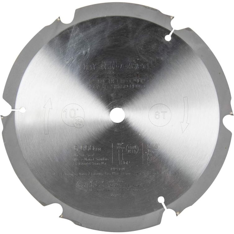 Metabo HPT 18108M 10" 6 Tooth Fiber Cement Cutting Blade with 5/8" Arbor