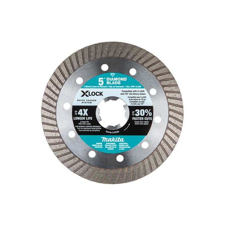 Makita E-07244 X-LOCK 5" Turbo Rim Diamond Blade for Masonry Cutting