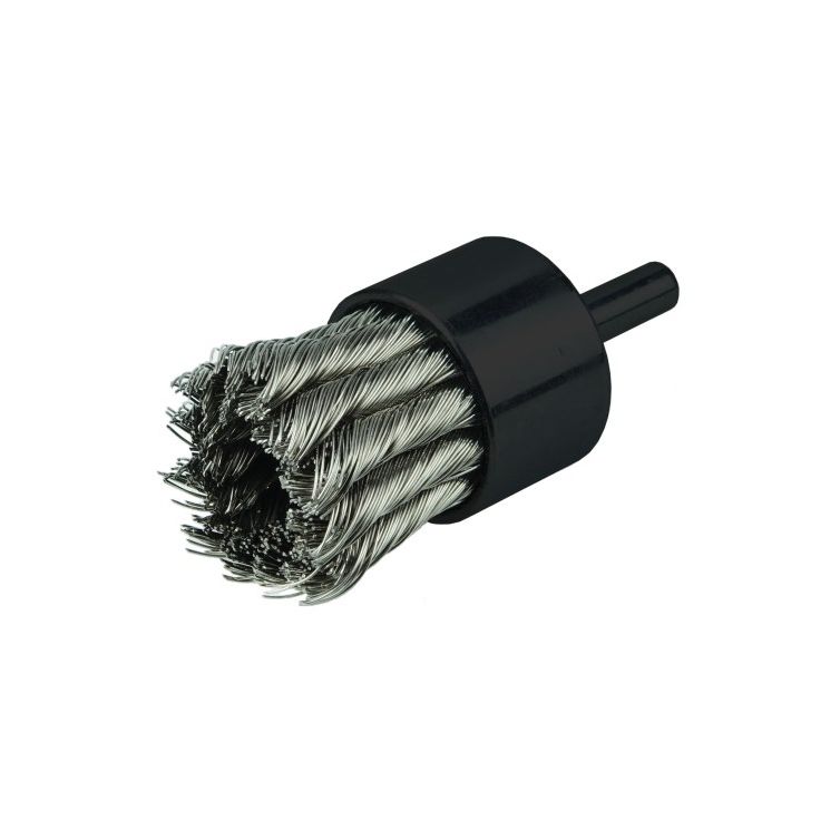 Weiler 1-1/8" Knot Wire End Brush 0.014" Stainless Steel Fill