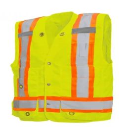 Deluxe Surveyor Vest, 4" Reflective Tape, 17 Pockets - 5XL