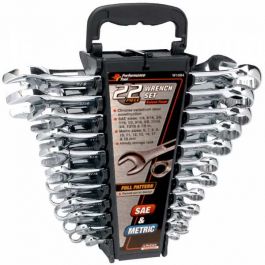 Performance Tool 22pc Combination Wrench Set - SAE and Metric