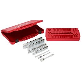 Milwaukee 1/4 in. Drive Ratchet & Socket Set - SAE & Metric - 50 Piece
